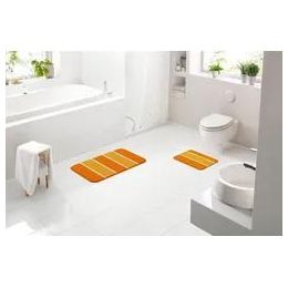 Badematte LINEA DUE "Waymore", orange, H:18mm, Polyester, Badematten, Badematte