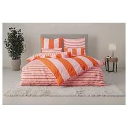 Wendebettw&auml;sche OTTO HOME "Sari Trend", orange (orange, pink), B/L: 155cm x 220cm, 1 Stk., 1 Stk., Linon, B/L: 80cm x 80cm, 2 tlg., Linon, Obermaterial: 100% Baumwolle, Bettw&auml;sche, Wendebettw&auml;sche, ab Gr. 135/200 cm, Bettw&auml;sche in modernen Farben, trendig