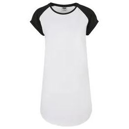 Shirtkleid Urban Classics "Urban Classics Damen Ladies Contrast Raglan Tee Dress", Damen, Gr. XS, US-Gr&ouml;&szlig;en, wei&szlig;, schwarz, 100% Baumwolle, normal, Rundhals, Kleider Shirtkleid