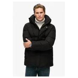 Steppjacke Superdry "HOODED 5 BAFFLE SPORTS PUFFER", Herren, Gr. L, schwarz, Web, Obermaterial: 100% Polyester, unifarben, relaxed fit normal, Jacken Steppjacke, Kunstfaser, relaxed fit