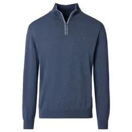 Troyer Casamoda "Casamoda Stricktroyer uni", Herren, Gr. 6XL, blau (132 blau), 100% Baumwolle, Pullover Troyer