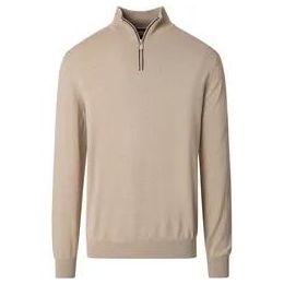 Troyer Casamoda "Casamoda Stricktroyer uni", Herren, Gr. 6XL, beige (659 beige), 100% Baumwolle, Pullover Troyer