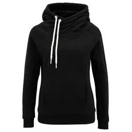 Rundhalspullover Urban Classics "Urban Classics Damen Ladies Raglan High Neck Hoody", Damen, Gr. S, schwarz, 63% Baumwolle, 37% Polyester, unifarben, normal, ohne Ausschnitt, Pullover Rundhalspullover