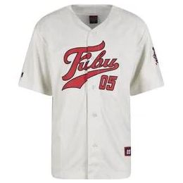 Langarmhemd Fubu "Fubu Fubu Varsity Baseball Jersey", Herren, Gr. M, US-Gr&ouml;&szlig;en, sanftes wei&szlig;, rot, 100% Polyester, Hemden
