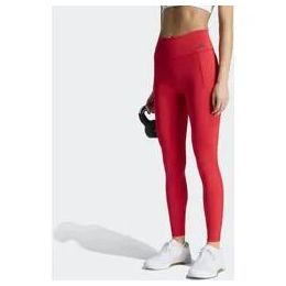 Trainingstights Adidas PERFORMANCE "OPTIME WORKOUT FULL LENGTH LEGGINGS", Damen, Gr. S, N-Gr, pure ruby, normal, gr., Obermaterial: 73% Polyester, 27% Elasthan, Hosen