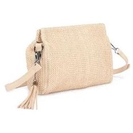 Umh&auml;ngetasche Vivance "Clutch", Damen, Gr. B/H/T: 25cm x 17cm x 6cm, beige, Materialmix, Strukturmuster, unifarben, Taschen Umh&auml;ngetasche, Handtasche,Schultertasche,Tragetasche,Crossbody Bag, Bast-Optik VEGAN