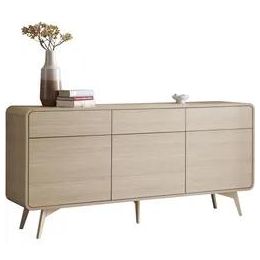 Sideboard Home Affaire "Torsby, moderner Schrank, Kommode in Eiche Natur, 180 cm breit", eiche natur, B:180cm H:84cm T:39cm, FSC-zertifizierter Holzwerkstoff, Sideboards, Sideboard, abgerundete Ecken, ausreichend Stauraum, vielseitig einsetzbar