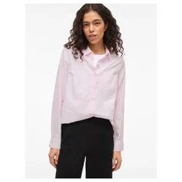 Langarmbluse Vila "VIDARMA L/S REGULAR SHIRT - NOOS", Damen, Gr. 34, cherry blossom stripes:hellwei&szlig;, Web, Obermaterial: 55% Polyester, 45% Baumwolle, gestreift, regular fit normal, 1-Knopf-Manschette, Blusen