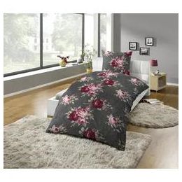 Bettw&auml;sche Kinzler "Polycotton Flanell", rosen mit ornament, B/L: 135cm x 200cm, 1 Stk., 1 Stk., Polyester, B/L: 80cm x 80cm, 2 tlg., Polyester, Obermaterial: 100% Polyester, Bettw&auml;sche, Bettw&auml;sche, besonders weich, verschiedene Designs