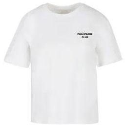 T-Shirt MISS TEE "Miss Tee The Champagne Club Tee", Damen, Gr. 4XL, wei&szlig;, 100% Baumwolle, bedruckt, oversize, Rundhals, Shirts T-Shirt