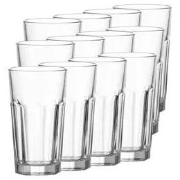 Longdrinkglas Leonardo "Longdrinkgl&auml;ser Rock 540 ml 12er Set transparent", bunt (transparent), Glas, Trinkgef&auml;&szlig;e