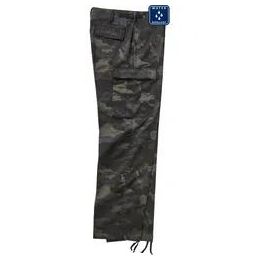 Cargohose BRANDIT "Brandit Herren US Ranger Cargo Pants", Damen, Gr. S, US-Gr&ouml;&szlig;en, schwarzcamo, 65% Polyester, 35% Baumwolle, loose fit, Hosen Cargohose