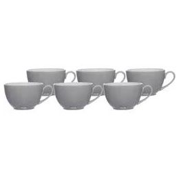 Ritzenhoff & Breker Tasse RITZENHOFF & BREKER "Kaffeetassen Doppio 200 ml 6er Set", grau, Porzellan, Trinkgef&auml;&szlig;e, Tasse
