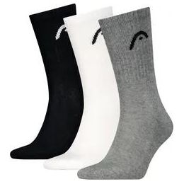 Tennissocken Head "Head ALL SPORTS TRAINING CREW", Gr. 39-42, grau, wei&szlig;, schwarz, Baumwollmischung, normal, Socken Tennissocken, mit gepolsterter Sohle f&uuml;r D&auml;mpfung und zus&auml;tzlichen Komfort