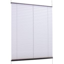 Plissee K-home "Plissee Klemmfix FLORIDA Stripe mit patentiertem Design", wei&szlig;, schwarz, wei&szlig;, 210cm, zweiseitig verschiebbar, 60cm, Plissees, patentiertes Design