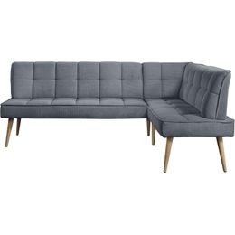 Eckbank exxpo - SOFA FASHION "Latte", antrazith, B:234cm H:95cm T:156cm, 94% PES, 6% NY, Sitzb&auml;nke, Eckbank, moderne Sitz- und R&uuml;ckensteppung, bequem und elegant, hoher Holzfu&szlig;