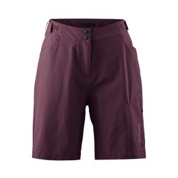 Gonso Damen Fahrradhose "Adventure Shorts W"dunkelrot, Gr. 40, 90% Polyamid, 10% Elasthan, Hosen, Strapazierf&auml;hig und formstabil