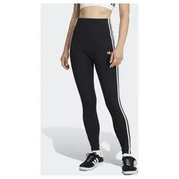 Leggings Adidas ORIGINALS "3-STREIFEN-LEGGINGS", Damen, Gr. M, N-Gr, schwarz, wei&szlig;, normal, gr., Obermaterial: 93% Baumwolle, 7% Elasthan, Hosen Leggings, sportlicher Stil, f&uuml;r vielseitige Aktivit&auml;ten, aus Single Jersey