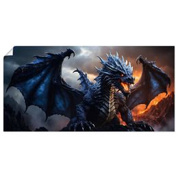 Wandbild Artland, B:40cm H:20cmfarbe bild(er): blau, Papier, Wohnzimmer, Bilder, "Im Reich des Drachen IX", als Alubild, Leinwandbild, Poster,