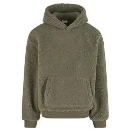 Kapuzensweatshirt Urban Classics "Urban Classics Oversized Teddy Hoody", Herren, Gr. L, palegr&uuml;n, 100% Polyester, unifarben, Sweatshirts
