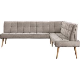 Eckbank, B:254cm H:95cm T:196cmsand, exxpo - SOFA FASHION, 100% PES, Esszimmer, Sitzb&auml;nke, "Latte", moderne Sitz- und R&uuml;ckensteppung, bequem und