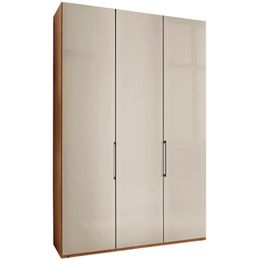 Kleiderschrank Wiemann "Monaco, Made in Germany, edle Glasfront, in verschiedenen Farben", braun (bianco, eiche, nachbildung, glas champagner), B:148,4cm H:216cm T:58cm, Floatglas, Holzwerkstoff, Schr&auml;nke, Kleiderschrank, hochwertige Beschl&auml;gen inkl. D&auml;mpfung