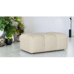 Polsterhocker Home Affaire "TUURE Sitzhocker, Bubble-Optik, Ma&szlig;e B/T/H: 124/80/46 cm", beige (hellbeige), B:124cm H:46cm T:80cm, 100% Polyester, Hocker, Polsterhocker, moderne Steppung, hoher Sitzkomfort und modernes Design