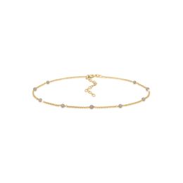 Collier Elli "Choker Labradorit Grau 925 Sterling Silber Gold-plated" Gr. 36, gold, Halsketten, Damen, 36,mit Stein, Silber 925 (Sterlingsilber), L: 36, Collier