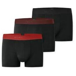 Boxershorts Schiesser "Boxershort 3PACK Shorts 3er Pack", Damen, Gr. L, bunt (schwarz, rot), Obermaterial: 95% Baumwolle CO. 5% Elasthan EL., Unterhosen