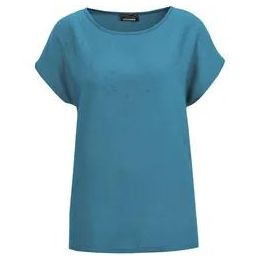 Schlupfbluse GOLDNER "Elegante Viskosebluse mit Glitzer", Damen, Gr. 46, blau, Obermaterial: 100% Viskose CV., festlich, figurumspielend, U-Boot-Ausschnitt, normales B&uuml;ndchen, Blusen Schlupfbluse, Dekosteine