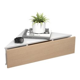 Nachttisch Vcm "Holz Wandschublade Eckregal Nachttisch Usal S", braun (wei&szlig;, honig, eiche), B:60cm T:43cm, Sideboards, Nachttisch