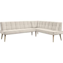 Eckbank, B:254cm H:95cm T:196cmbeige, exxpo - SOFA FASHION, 94% PES, 6% NY, Esszimmer, Sitzb&auml;nke, "Latte", moderne Sitz- und R&uuml;ckensteppung, bequem