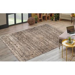 Teppich Kayoom "Davio 400", beige, B:120cm H:13mm L:170cm, Polyester, Teppiche, Teppich