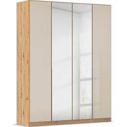 Dreht&uuml;renschrank OTTO HOME "Kleiderschrank Kleiderschr&auml;nke Schrank Garderobe AGORDO mit Glasfront", beige (eiche artisan, glas beige (champagner)), B:181cm H:229cm T:54cm, Holzwerkstoff, Schr&auml;nke, Dreht&uuml;renschrank, durchdachte Innenausstattung, in 8 Breiten und 2 H&ouml;hen MADE IN GERMANY