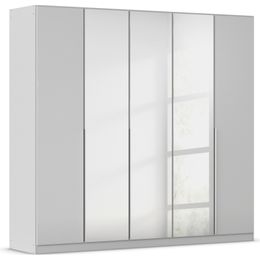 Dreht&uuml;renschrank OTTO HOME "Kleiderschrank Kleiderschr&auml;nke Schrank Garderobe AGORDO mit Glasfront", grau (seidengrau, glas seidengrau), B:226cm H:210cm T:54cm, Holzwerkstoff, Schr&auml;nke, Dreht&uuml;renschrank, durchdachte Innenausstattung, in 8 Breiten und 2 H&ouml;hen MADE IN GERMANY