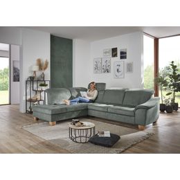 Ecksofa DIE PLANBAR, B:299cm H:88cm T:243cmsteel, 100% recyceltes Polyester, Wohnzimmer, Sofas, "PP-LA23145 L-Form", inkl. Kopfpolsterverstellung,
