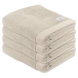 Handtuch Tom Tailor "Handtuch Color Bath Towel 4er Pack" Gr. M, beige (sand), B:50cm, Obermaterial: 100% Baumwolle CO., Handt&uuml;cher