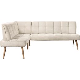 Eckbank, B:234cm H:95cm T:156cmbeige, exxpo - SOFA FASHION, 94% PES, 6% NY, Esszimmer, Sitzb&auml;nke, "Latte", moderne Sitz- und R&uuml;ckensteppung, bequem