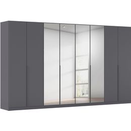 Dreht&uuml;renschrank OTTO HOME "Kleiderschrank Schrank Garderobe AGORDO mit Dekor- oder Hochglanzfront", graumetallic, B:360cm H:210cm T:54cm, Holzwerkstoff, Schr&auml;nke, Dreht&uuml;renschrank, durchdachte Innenausstattung, in 7 Breiten und 2 H&ouml;hen MADE IN GERMANY, Topseller