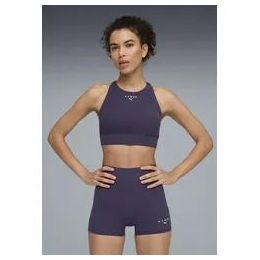 Sport-BH Puma "W X HYROX SHAPELUXE HIGH NECK BRA", Damen, Gr. XL, N-Gr, deep plum, Interlock, Obermaterial: 82% Polyamid, 18% Elasthan, schmal, BHs Sport-BH, f&uuml;r Fitness, mit DryCELL Technologie, atmungsaktiv