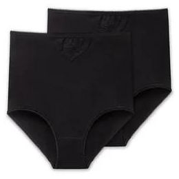 Slip Schiesser "Slip Cotton Essentials 2er Pack", Damen, Gr. XL, schwarz, Obermaterial: 100% Baumwolle CO., Unterhosen Slip