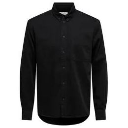 Only & Sons Jeanshemd ONLY & SONS "ONSORSON REGULAR YFM DNM SHIRT NOOS", Herren, Gr. XL, N-Gr, schwarz denim, Web, Obermaterial: 100% Baumwolle, unifarben, regular fit normal, Hemden Jeanshemd