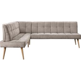 Eckbank, B:254cm H:95cm T:196cmsand, exxpo - SOFA FASHION, 100% PES, Esszimmer, Sitzb&auml;nke, "Latte", moderne Sitz- und R&uuml;ckensteppung, bequem und