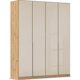 Dreht&uuml;renschrank OTTO HOME "Kleiderschrank Kleiderschr&auml;nke Schrank Garderobe AGORDO mit Glasfront", beige (eiche artisan, glas beige (champagner)), B:181cm H:229cm T:54cm, Holzwerkstoff, Schr&auml;nke, Dreht&uuml;renschrank, durchdachte Innenausstattung, in 7 Breiten und 2 H&ouml;hen MADE IN GERMANY