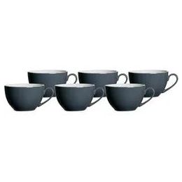 Ritzenhoff & Breker Tasse RITZENHOFF & BREKER "Kaffeetassen Doppio 200 ml 6er Set", grau (anthrazit), Porzellan, Trinkgef&auml;&szlig;e, Tasse