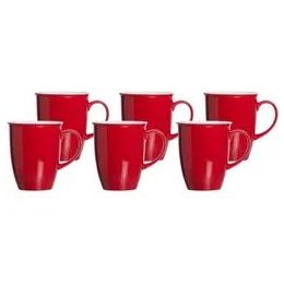 Ritzenhoff & Breker Becher RITZENHOFF & BREKER "Kaffeebecher Doppio 320 ml 6er Set", rot, 6 tlg., Porzellan, Trinkgef&auml;&szlig;e, Becher
