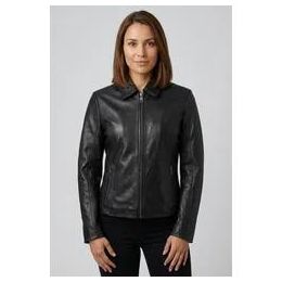 Lederjacke Mauritius "MWLoana", Damen, Gr. XXXL(46), schwarz, Obermaterial: 100% Schafsleder. Futter: 100% Baumwolle. &Auml;rmelfutter: 100% Polyester, unifarben, regular fit h&uuml;ftlang, mit Schlitz, Jacken, Bikerjacke mit Umlegekragen
