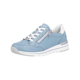 Sneaker Remonte "Remonte Sneaker Leder", Damen, Gr. 39, blau, wei&szlig;, Leder, Schuhe Sneaker