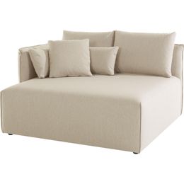 Ottomane OTTO HOME "N&ouml;re", beige, B:138cm H:86cm T:128cm, 100% Polypropylene, Sofas, Ottomane, kurzes Lounge-Modul - zum Zusammenstellen, Breite 138 cm, Tiefe 128 cm