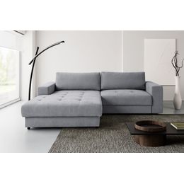 Ecksofa WERK2 "Indiana inkl. Bettfunktion & Bettkasten, bequem, Breite 270cm, L-Form", hellgrau, B:270cm H:76cm T:182cm, 92% Polyester, 8% Nylon, Sofas, Ecksofa, Moderne, elegante Polsterecke, Komfortpolsterung und losen Kissen.